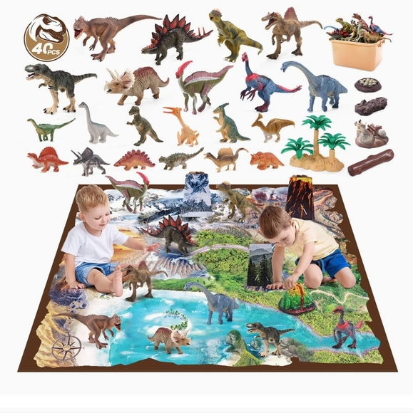 Toys | Dinosaur Toys With Large Activity Play Mat Dinosaur Figures ...